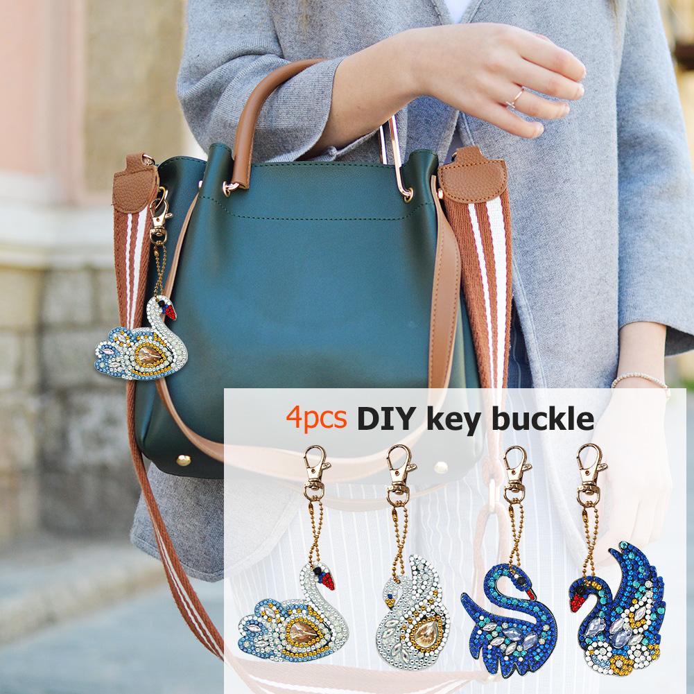 4pcs Swan DIY Keychain – dpforever